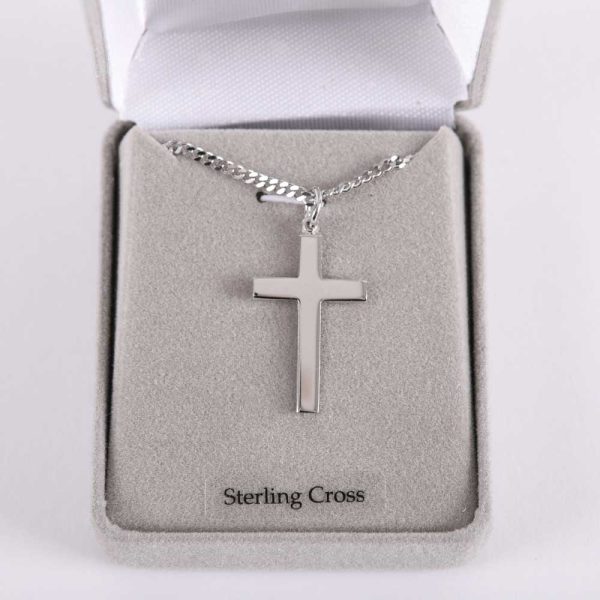 Sterling Silver Cross Necklace - 20 Inch | Majesty Jewelry Line ...