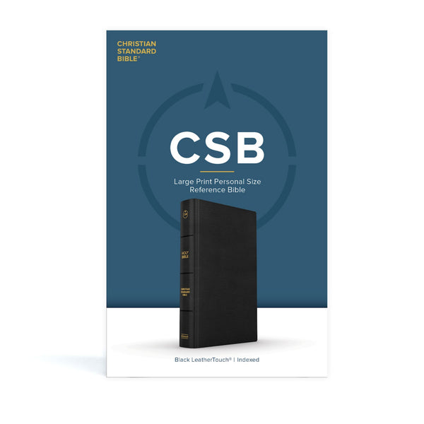 CSB Large Print Personal Size Reference Bible, Black LeatherTouch, Ind ...